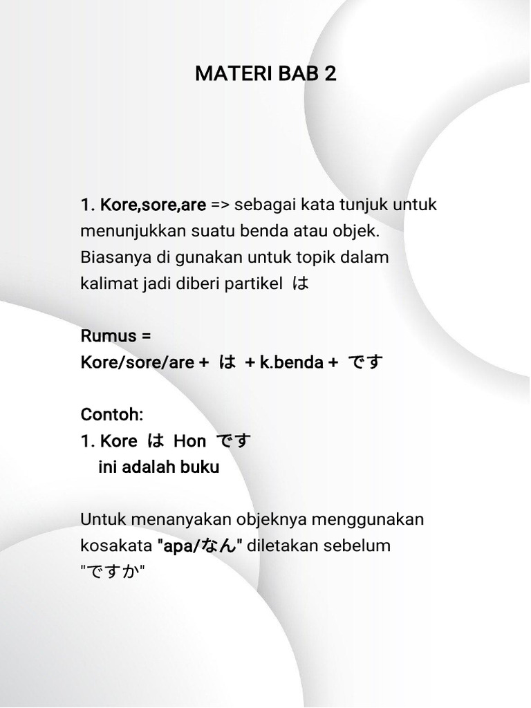 Materi Bab 2 Minna | PDF
