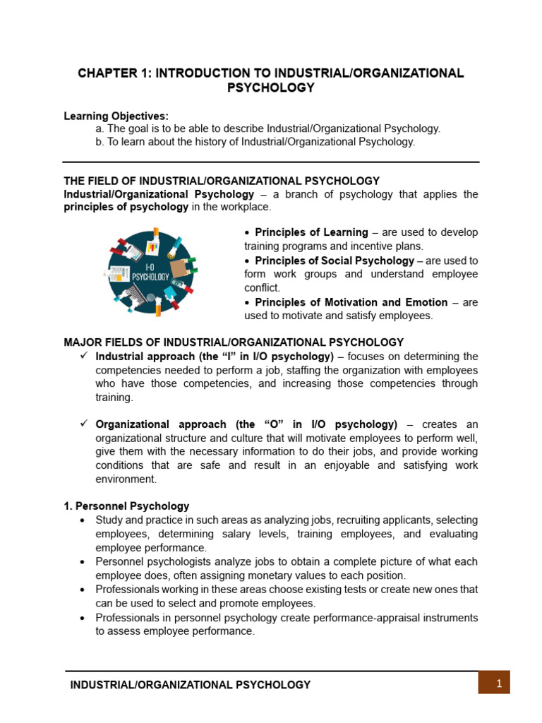 CHAPTER-1 (1) | PDF | Industrial And Organizational Psychology | Psychology