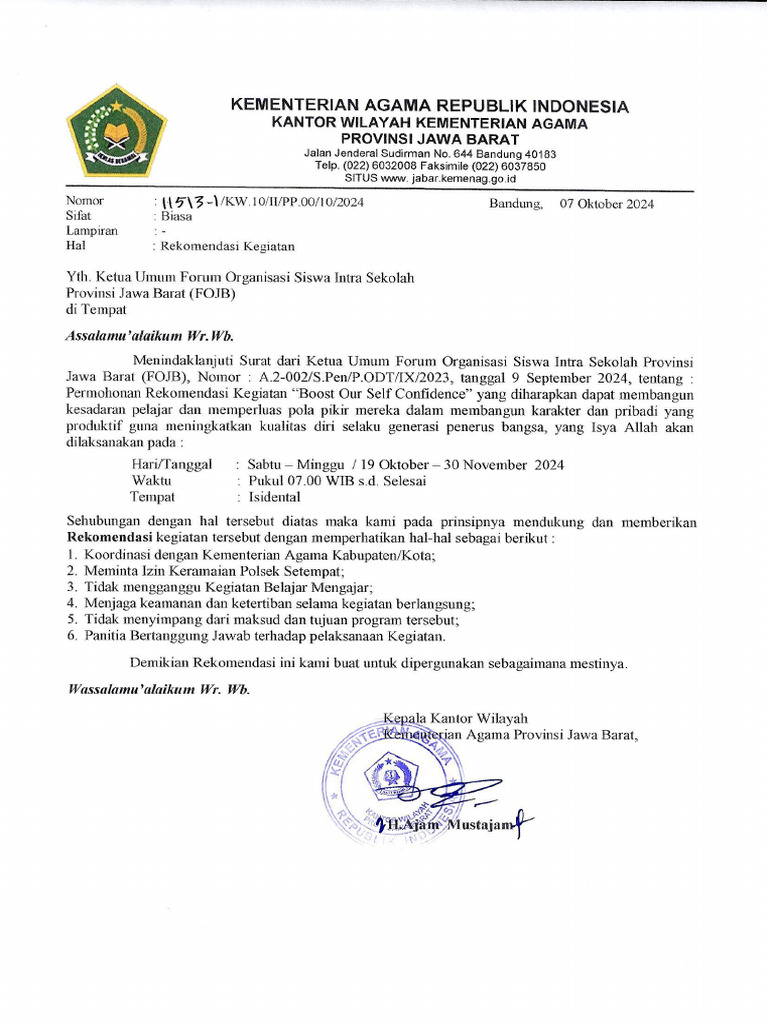 11513-1_Rekomendasi Kegiatan FOJB 07-10-2024 | PDF