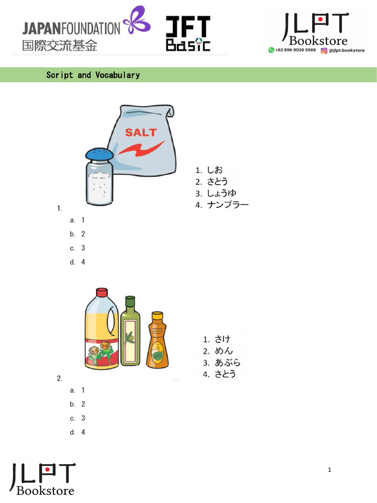 Soal JFT Basic Level Intermediate 10 | PDF