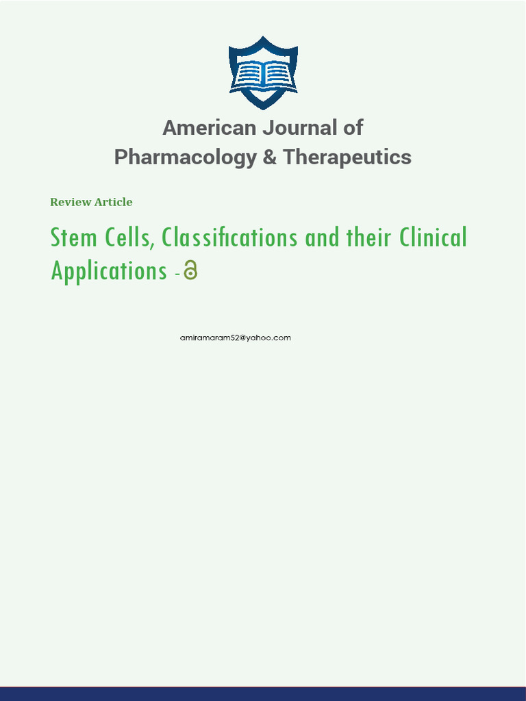 Stem Cells, Classifications and their Clinical Applications | PDF | Stem Cell | Cell Potency