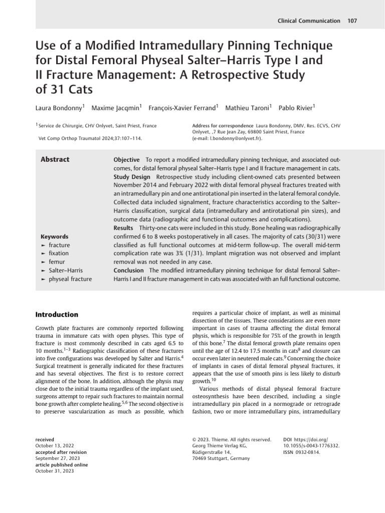 Use of a Modified Intramedullary Pinning Technique for Distal Femoral ...