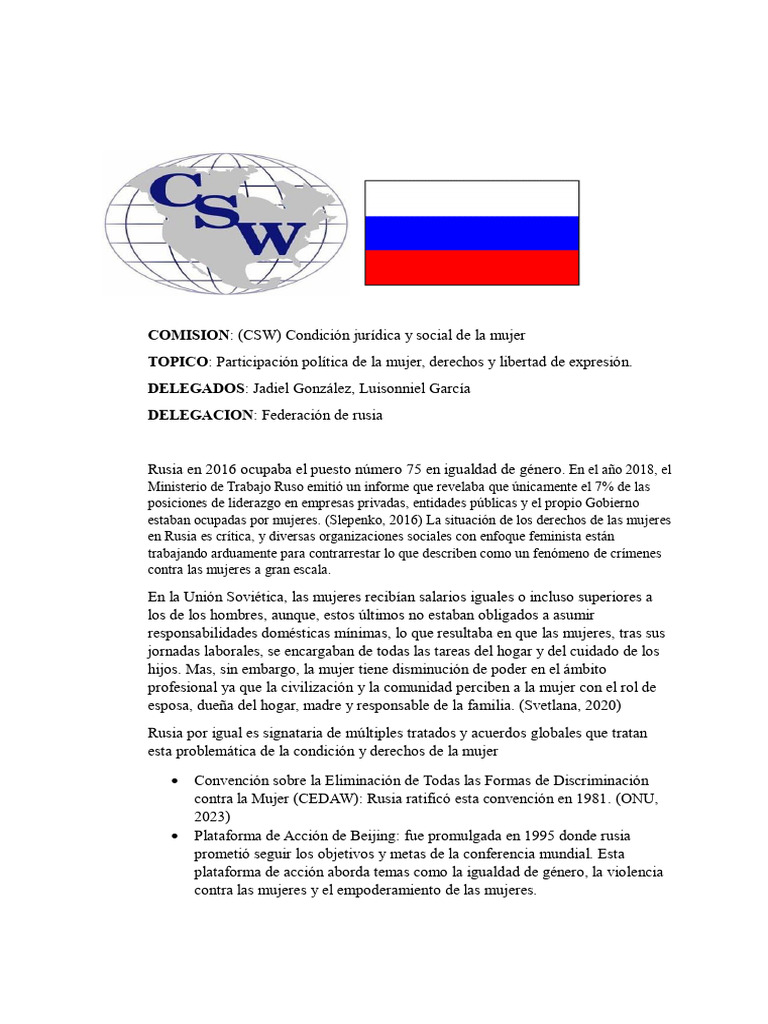 PAPEL de Posicion | PDF | Mujer | Estudios de género