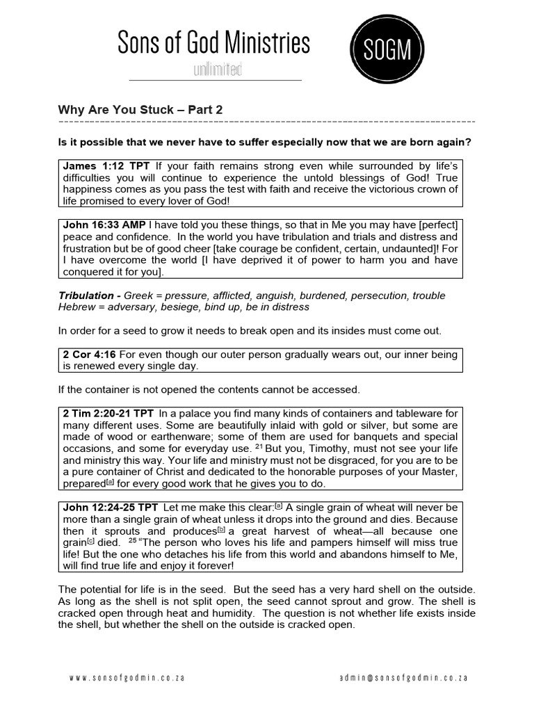 Overcoming Spiritual Stagnation | PDF | Jesus | Sin