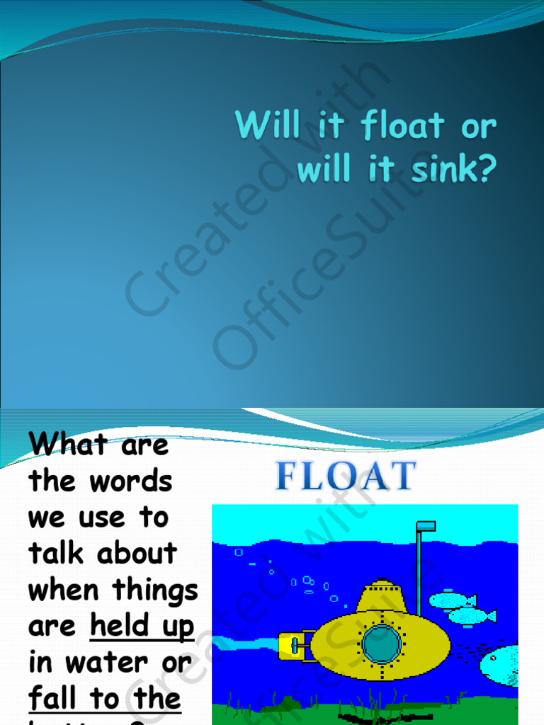Will It Float or Sink? | PDF