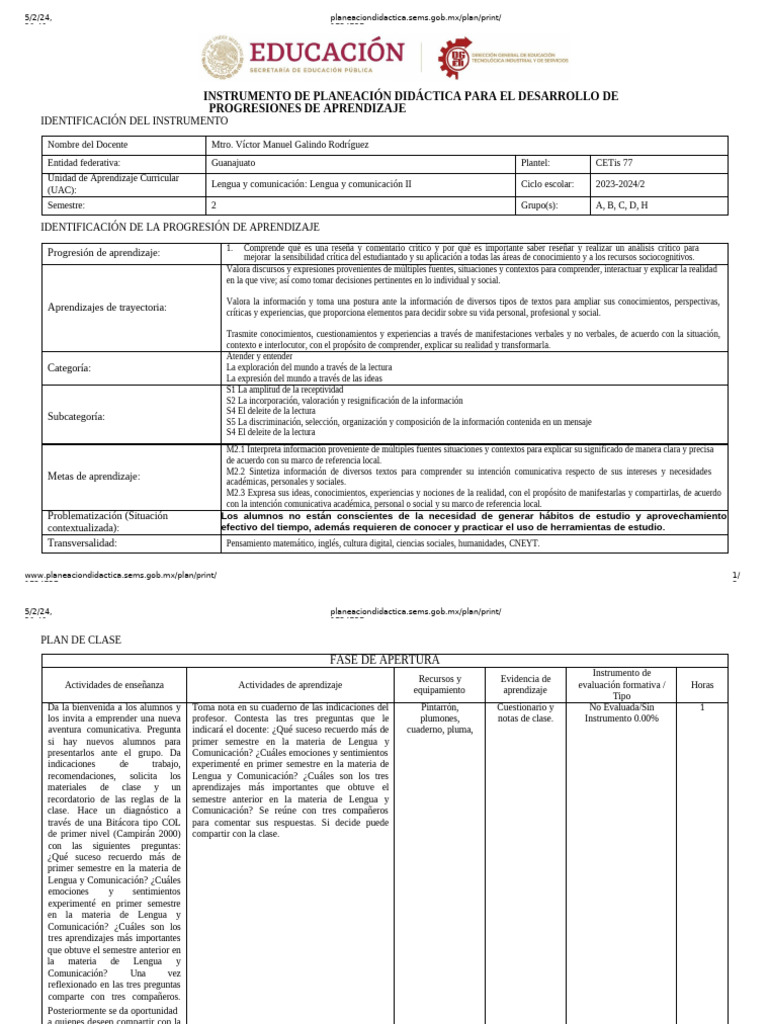 Progresión 1 | PDF | Enseñando | Aprendizaje