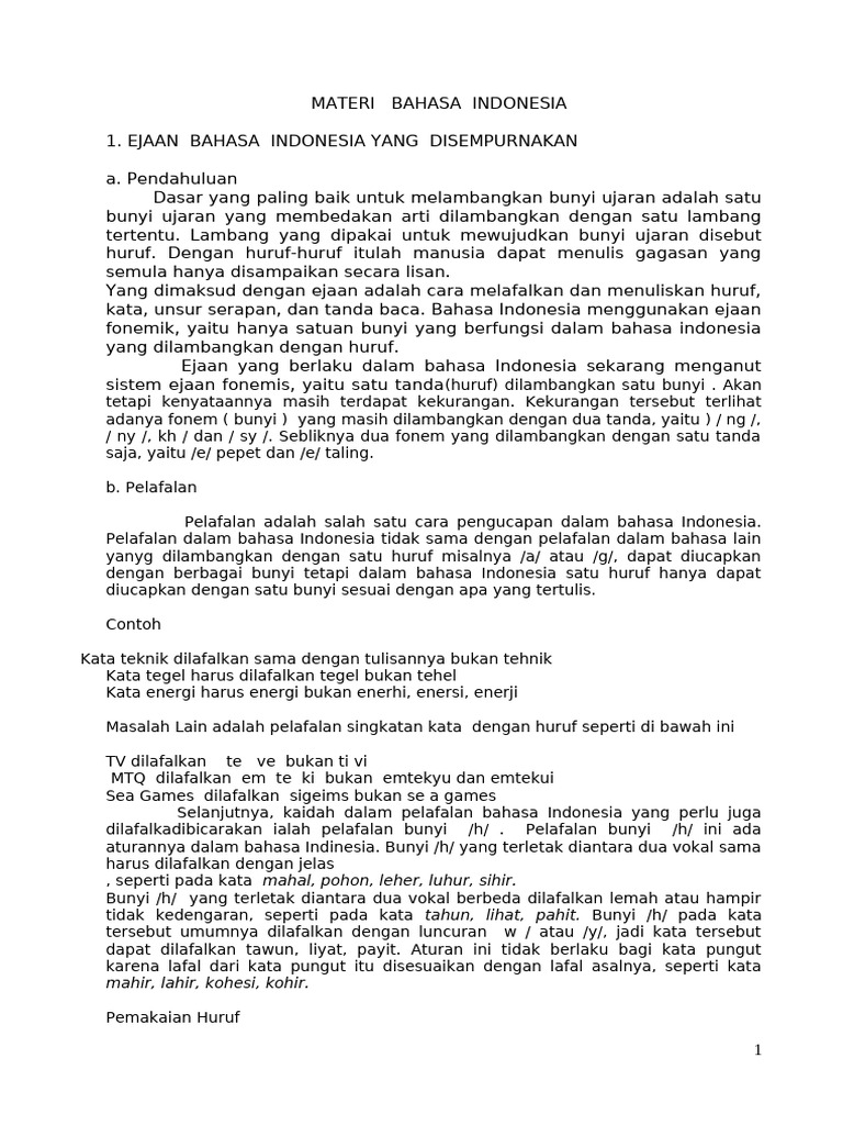 Materi Bhs. Indonesia | PDF