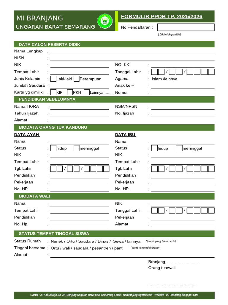 Form. PPDB 2025 | PDF
