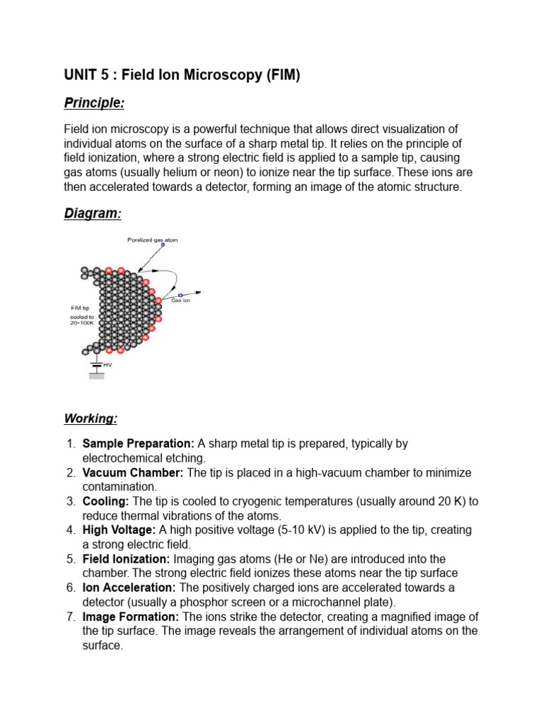 Field Ion Microscopy Including Atom Probe - Princ | PDF | Applied And ...