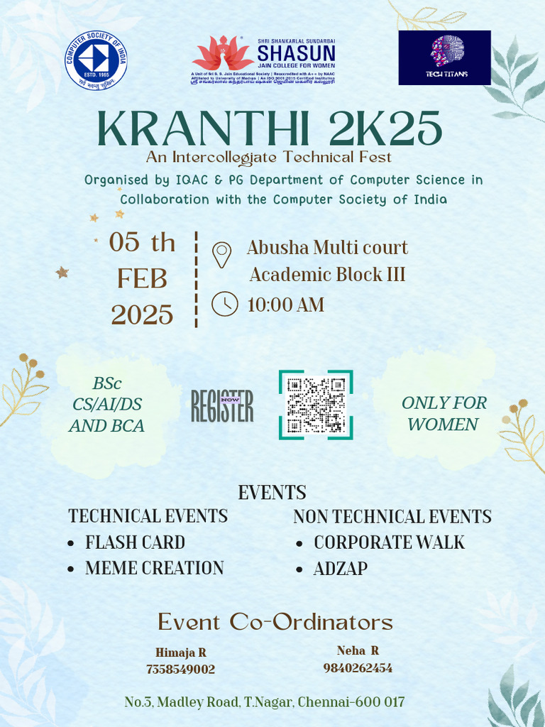 Kranthi'25 Brochure | PDF