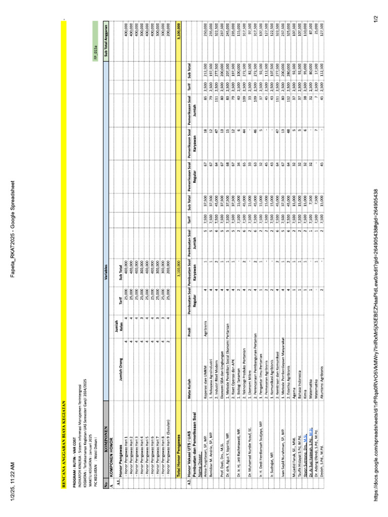 CONTOH RAB UTS | PDF