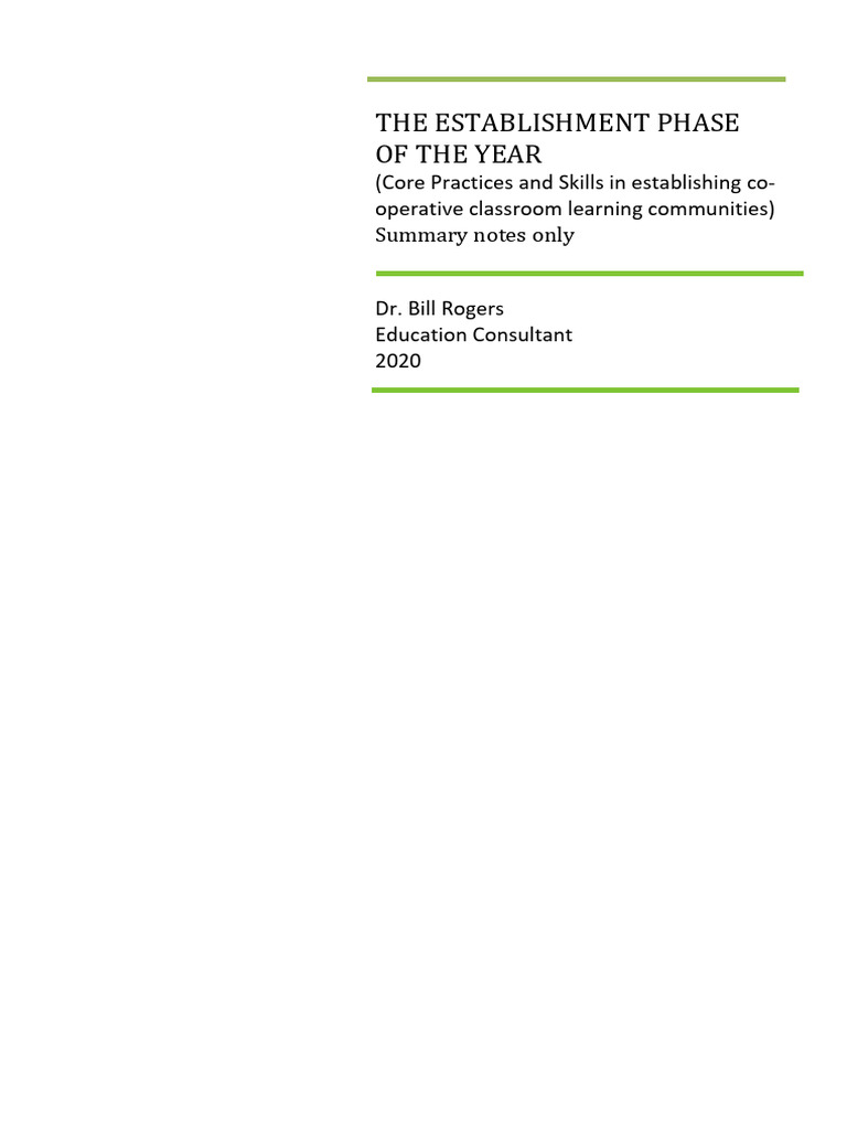 Establishment Phase Practices and Skills 2020 | PDF | Disciplines ...