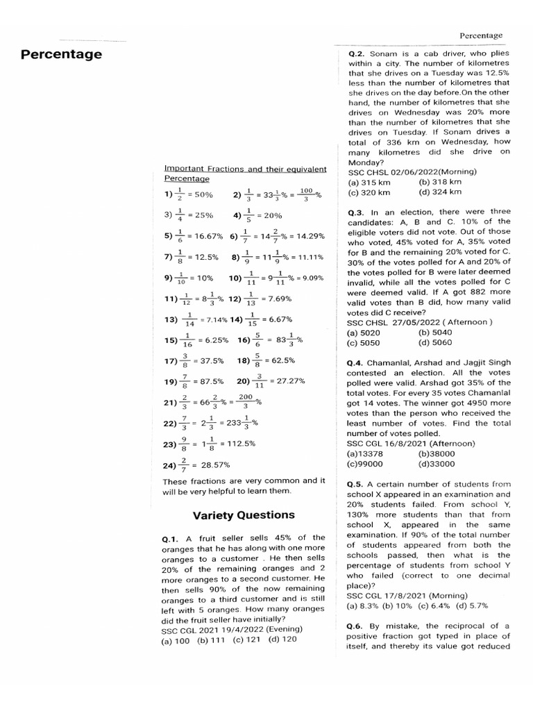Percentage English | PDF | Percentage | Arithmetic