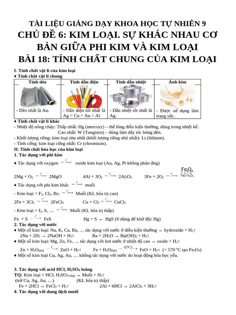 Hóa KHTN L P 9 | PDF