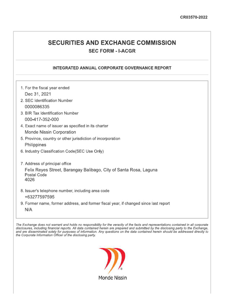 Monde 2021 IACGR - 27may2022 Vfgs | PDF | Corporate Governance | Business