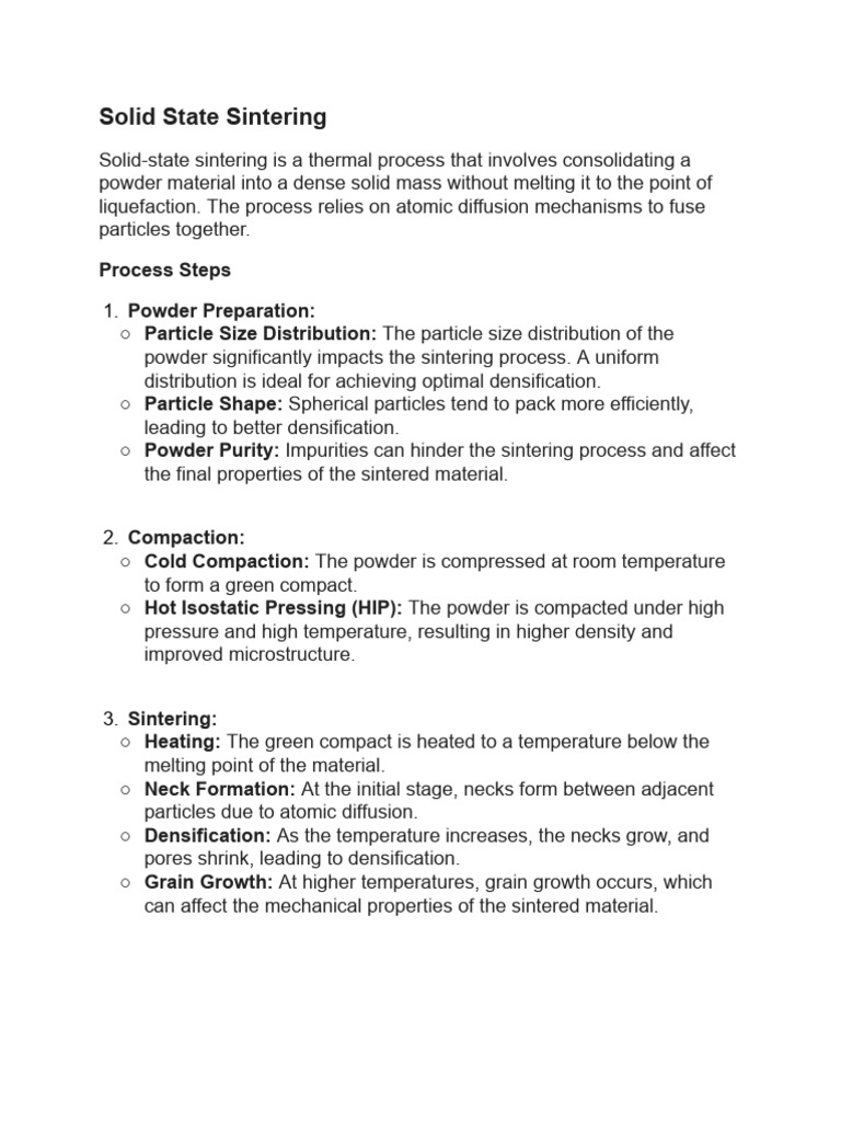 sintering - Solid state sintering with advantages_._ | PDF | Sintering ...