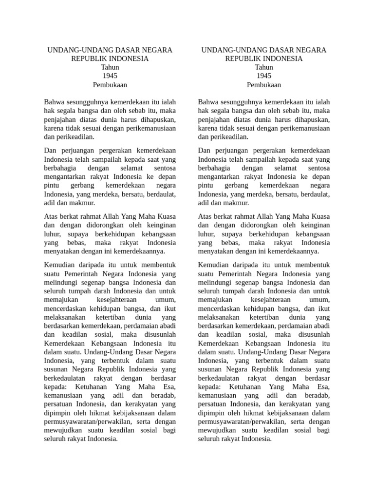 Teks UUD 1945 untuk Upacara Bendera | PDF