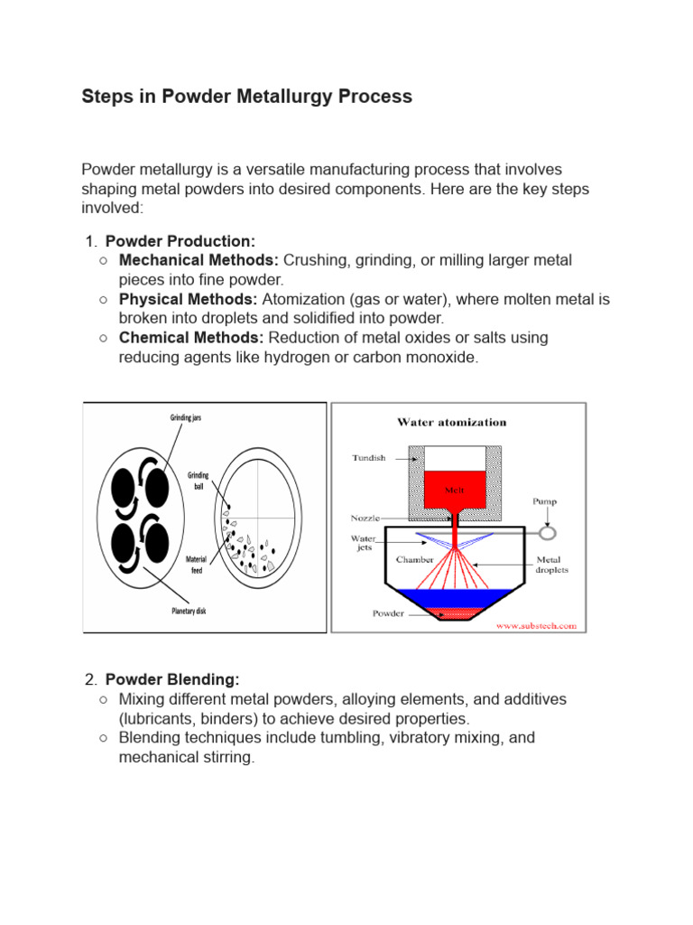 Powder Metallurgy Process Steps | PDF | Business Process | Secondary Sector Of The Economy