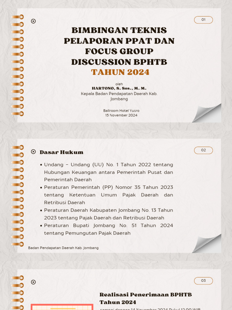 Bimtek Pelaporan Ppat Dan FGD BPHTB Tahun 2024 | PDF