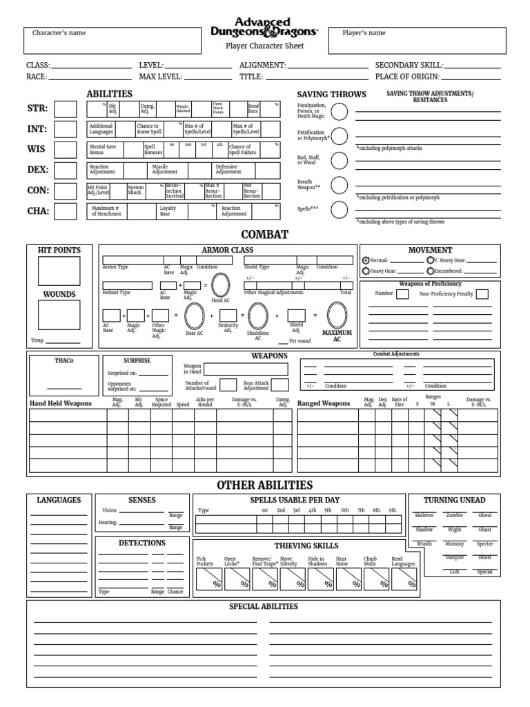 Benjamin Character Sheet | PDF