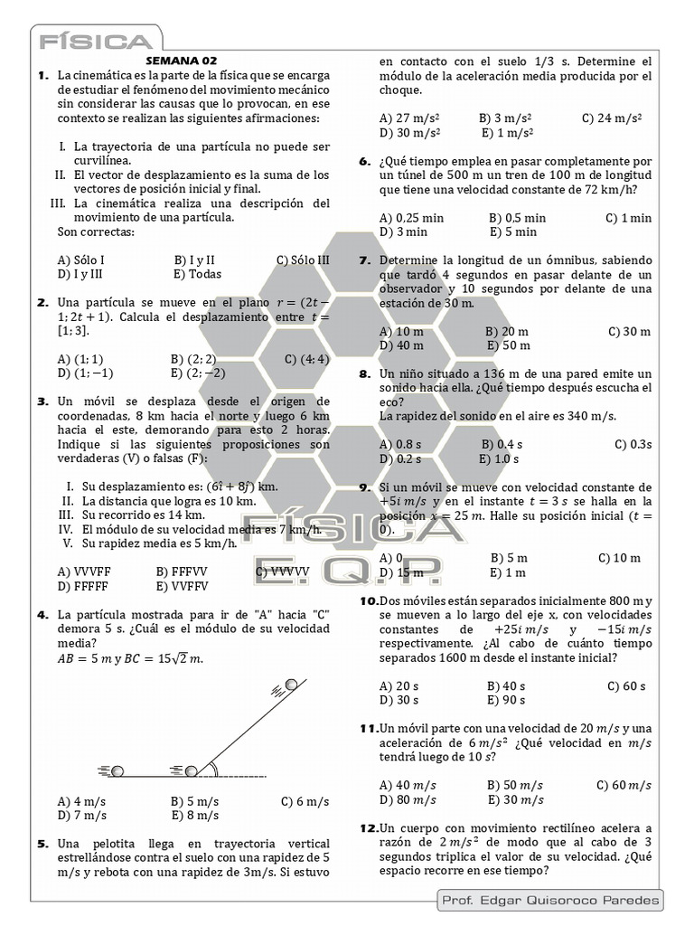Semana 02 - Mru y Mruv | PDF | Velocidad | Aceleración