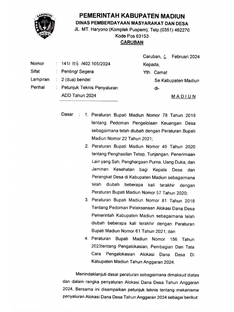 Juknis Salur Add 2024-Final | PDF