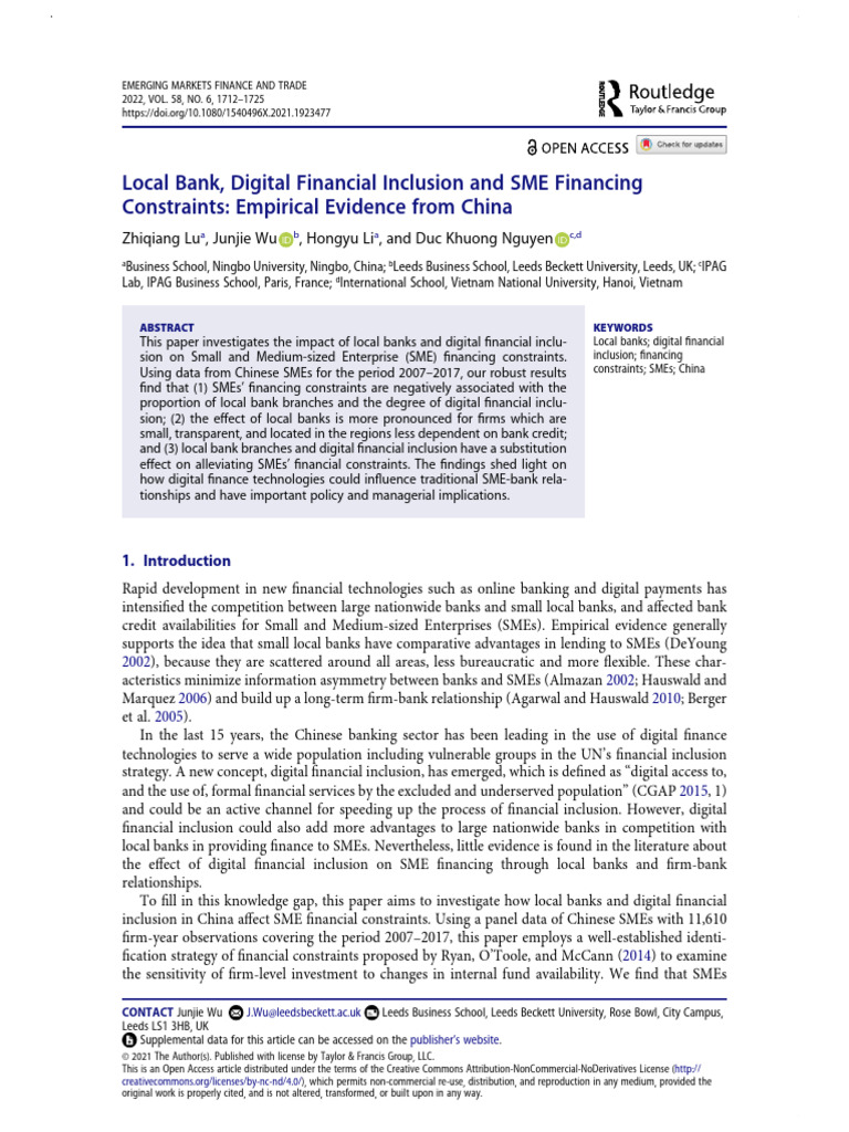 1 | PDF | Small And Medium Sized Enterprises | Banks