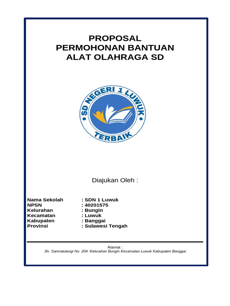 Proposal bantuan alat olahraga 2024 | PDF