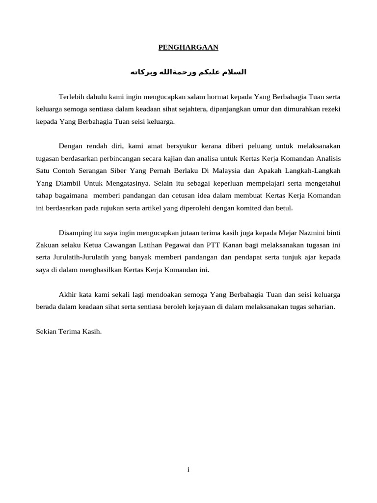 KERTAS KERJA-PRAKATA, ISI KANDUNGAN | PDF