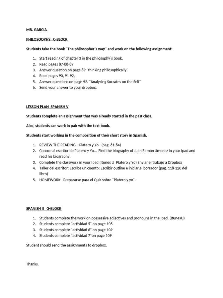 Lesson Plan Mr. Garcia | PDF