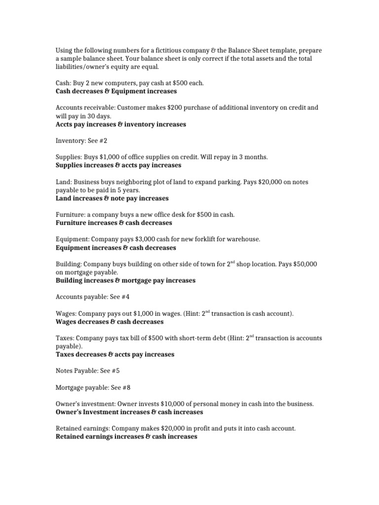 Bal Sheet Answers 2 | PDF