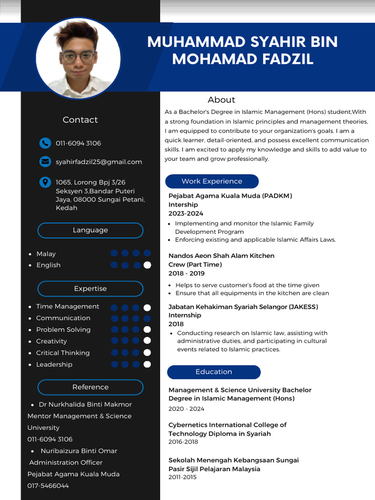 Muhammad Syahir's Resume | PDF | Malaysia