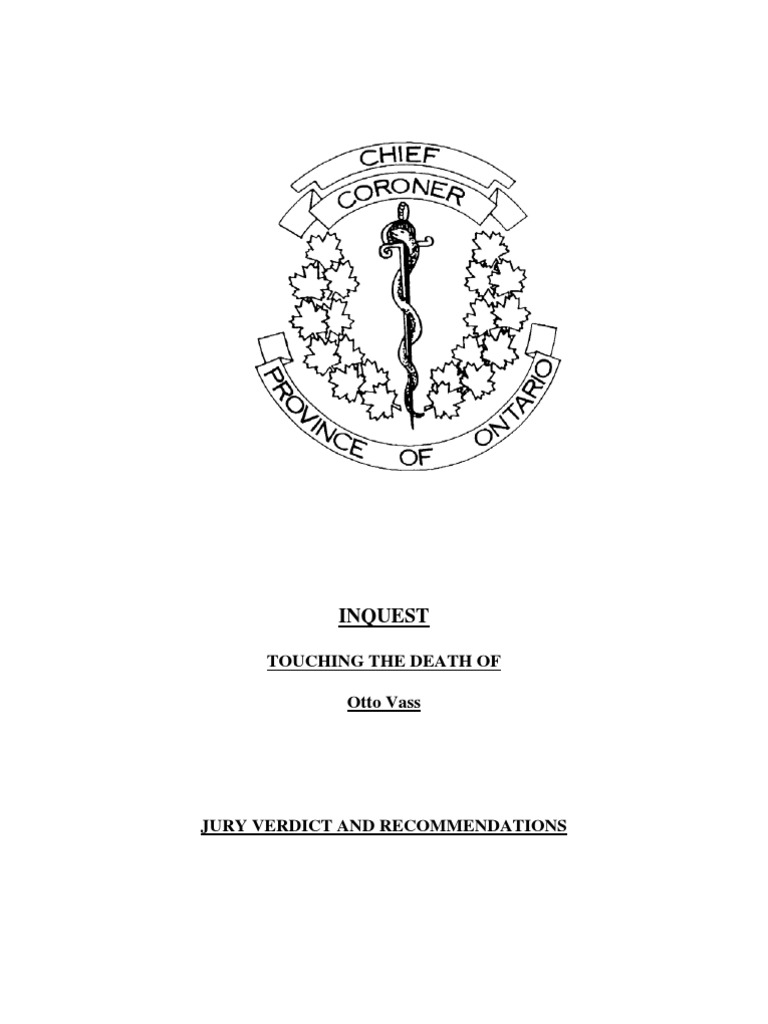 Inquest Verdict and Recommendations | PDF | Taser | Coroner