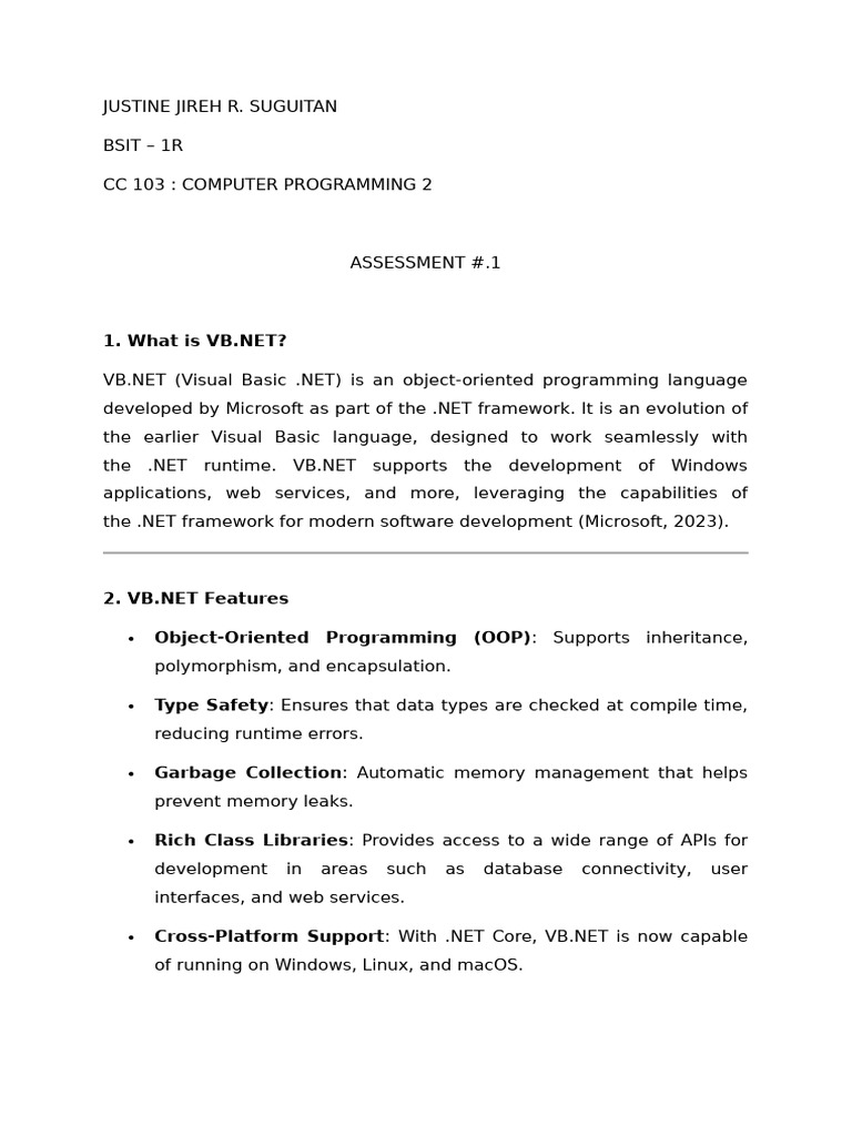 SUGUITAN, JUSTINE JIREH R. - ASS 1 - CC 103. | PDF | Integrated Development Environment ...