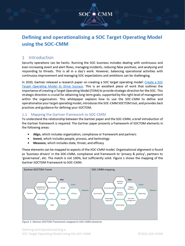 Using The SOC CMM For SOC Target Operating Model 1676948703 | PDF | Goal | System On A Chip