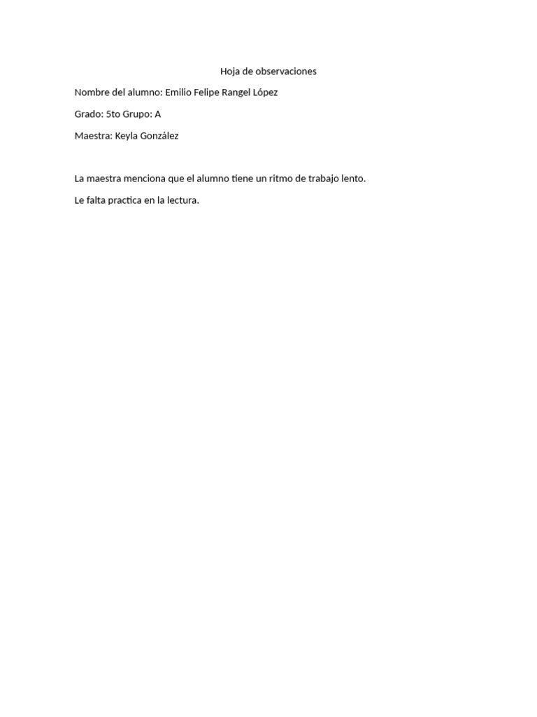 Observaciones de Emilio Rangel | PDF