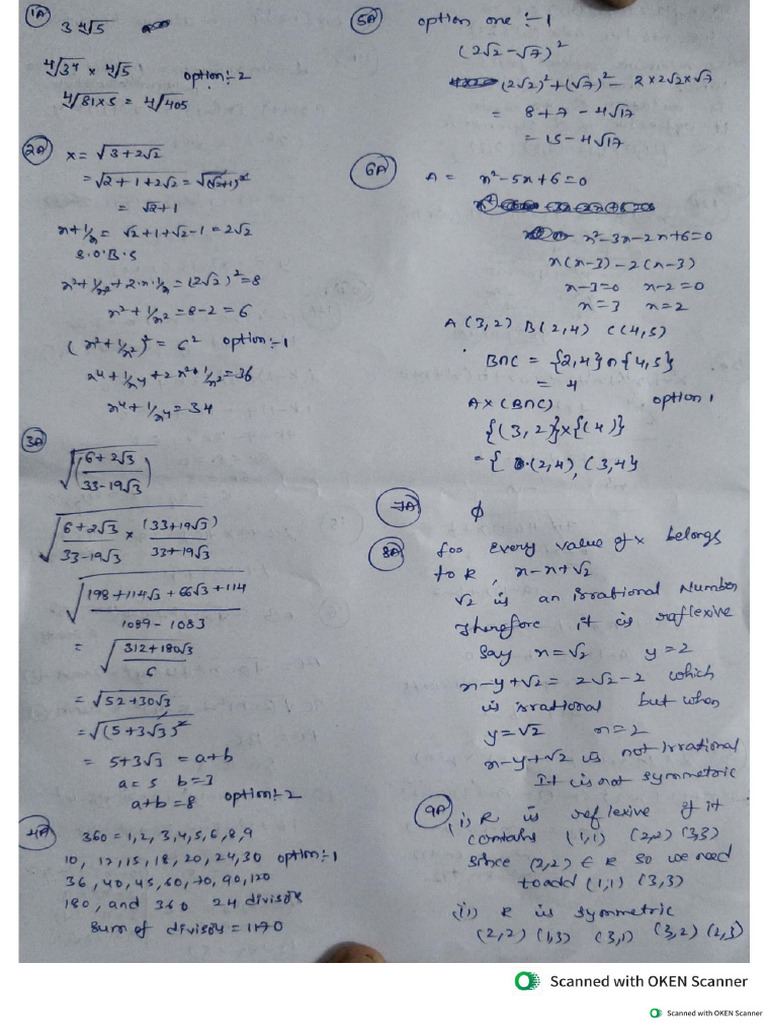 Math WS Solutions | PDF