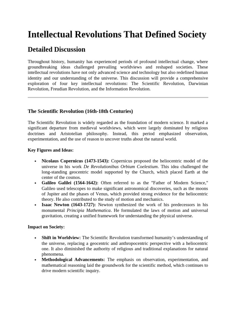 Module 2 - Intellectual Revolutions That Defined Society | PDF ...