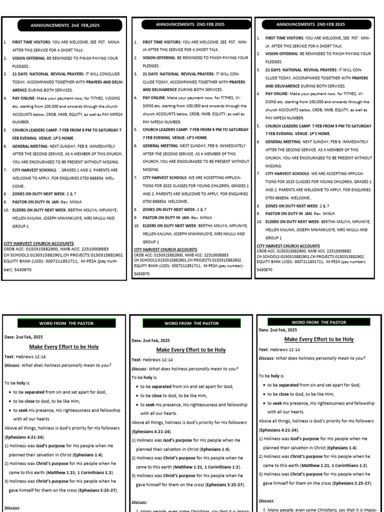 BULLETIN ENG. 2.02.2025 | PDF | Jesus | Salvation