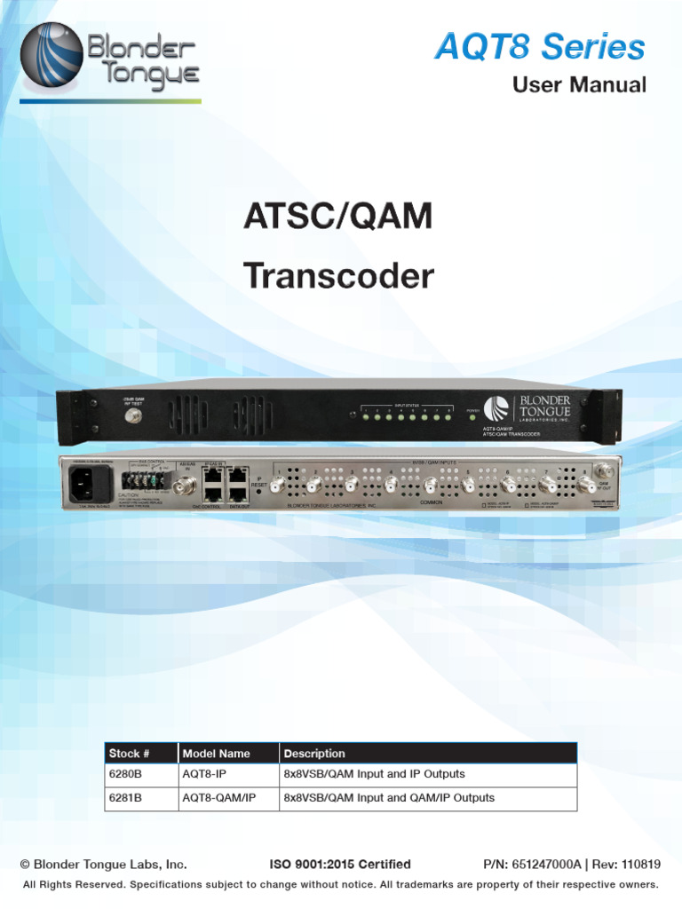 Transcoder Blonder Tongue | PDF | Ac Power Plugs And Sockets | Ip Address