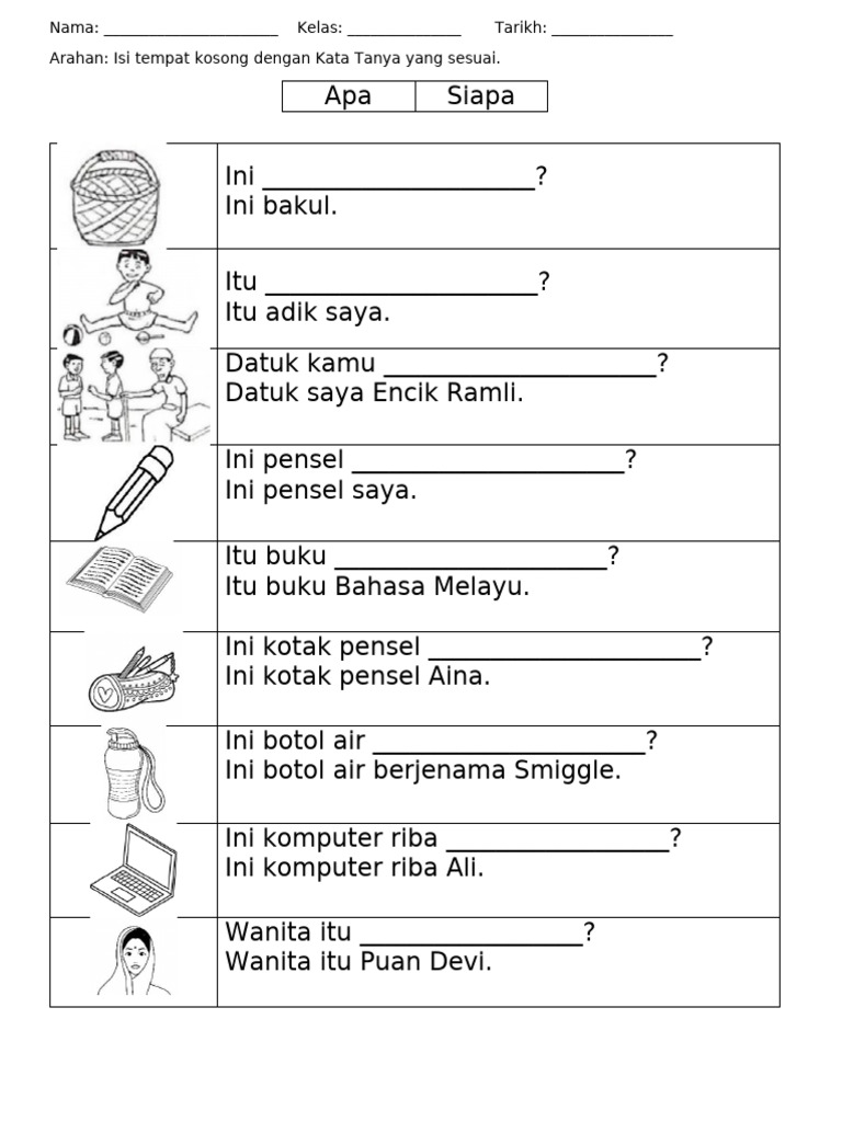 Kata Tanya_Apa Siapa | PDF