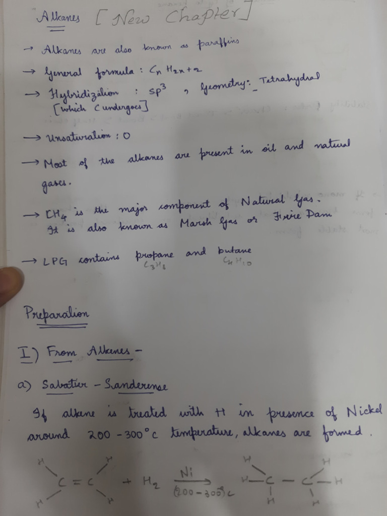 Alkanes short Notes | PDF