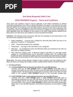 Terms and Conditions For Axis Bank Burgundy Debit Cards | PDF | Debit ...
