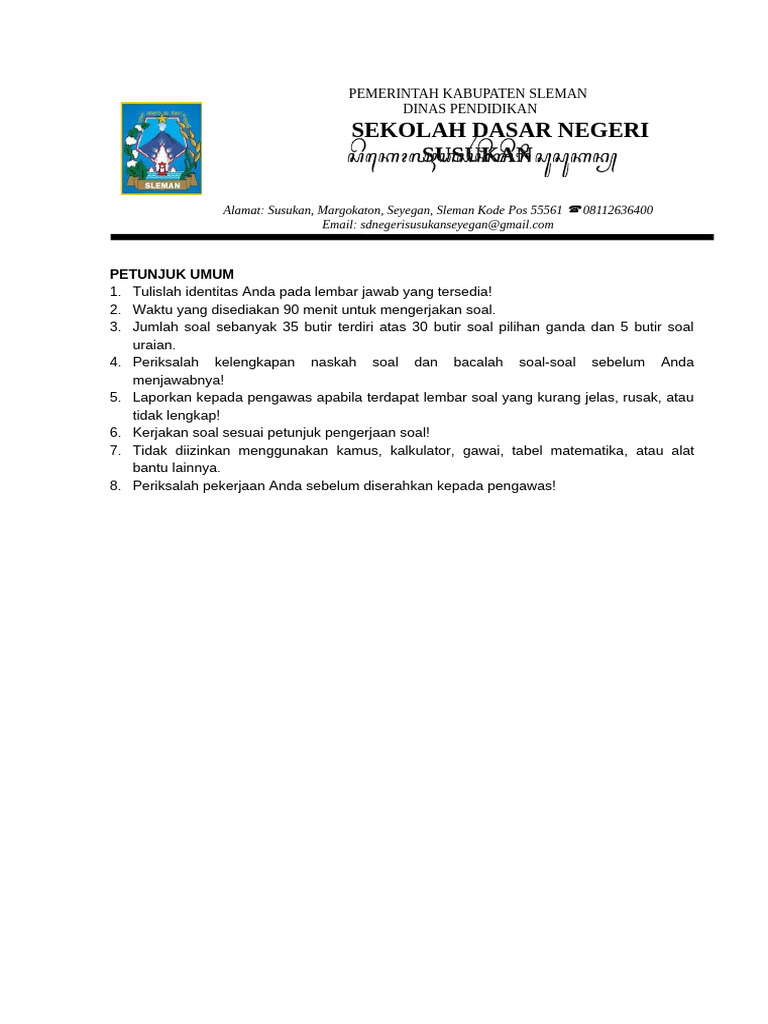 Soal Psas Kelas V Mupel Bahasa Indonesia 2024 | PDF