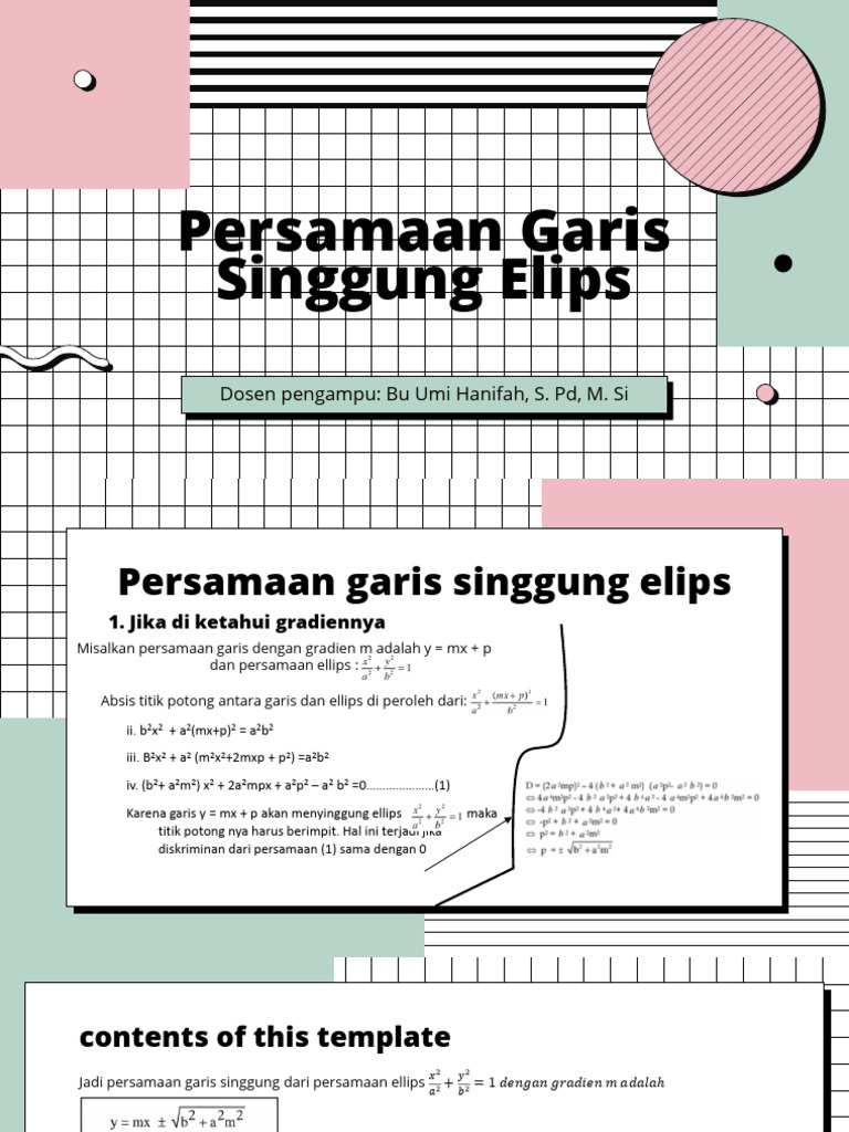 Persamaan Garis Singgung Ellips-1 | PDF