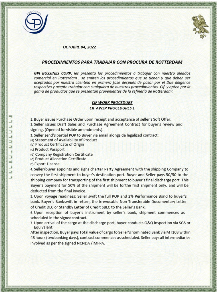 Rotterdam Procurement Guide | PDF | Letter Of Credit | Supply Chain ...