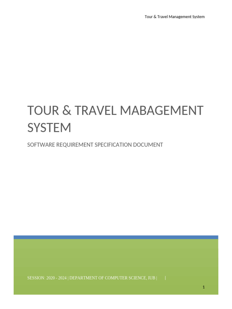 SRS Tour & Travel Management System 2 | PDF | Websites | Login