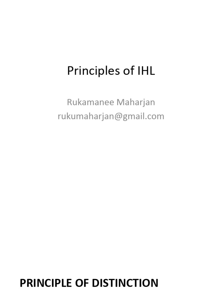 Unit 1 - Principles of IHL | PDF