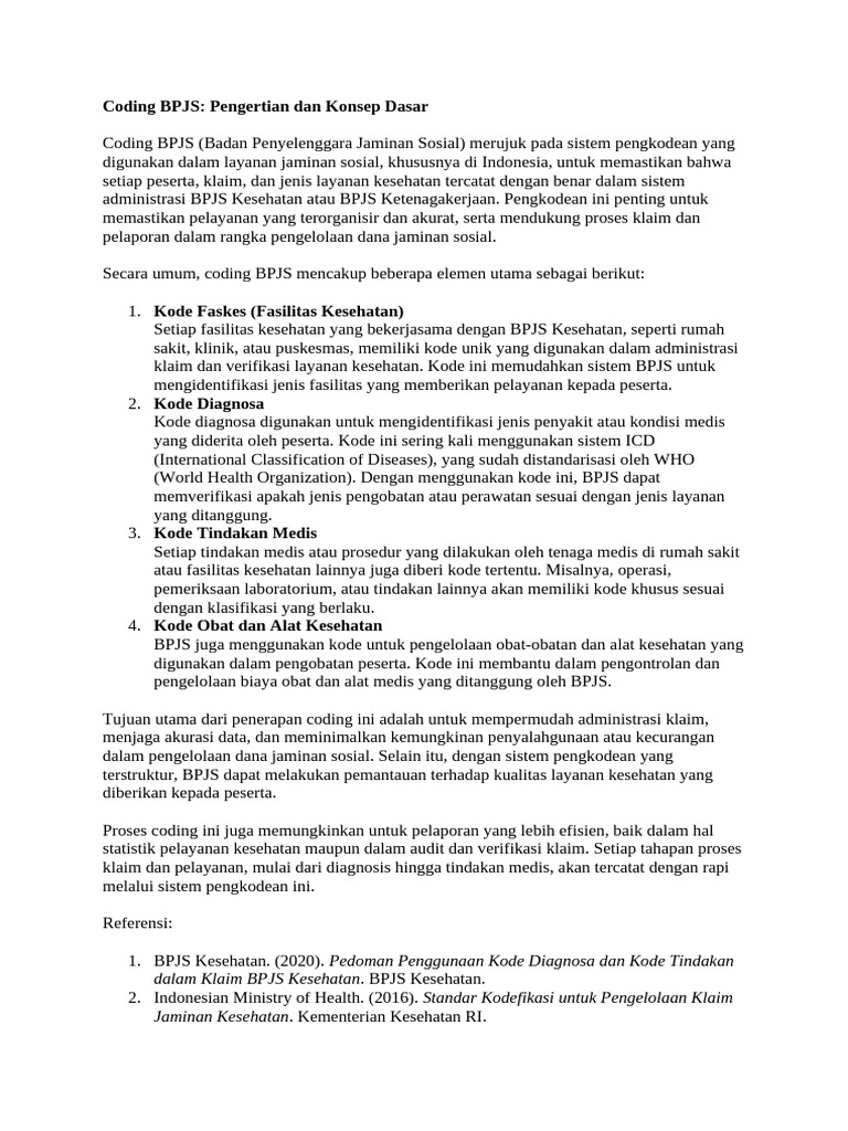 Dasar Coding BPJS Kesehatan | PDF