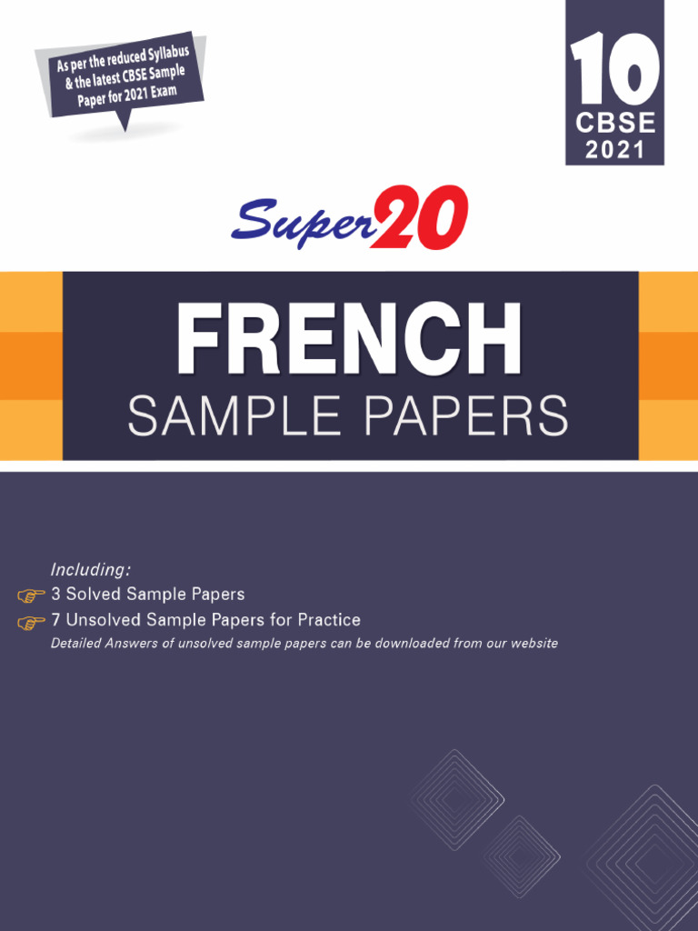 Super-20 French Sample Paper Class 10 | PDF